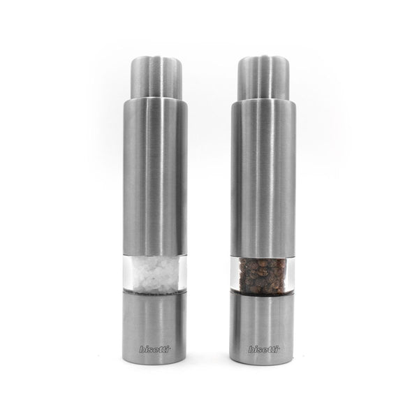 Bisetti Push Pepper Mill - Stainless Steel | Divertimenti Cookshop