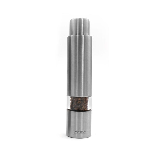Bisetti Push Pepper Mill - Stainless Steel | Divertimenti Cookshop