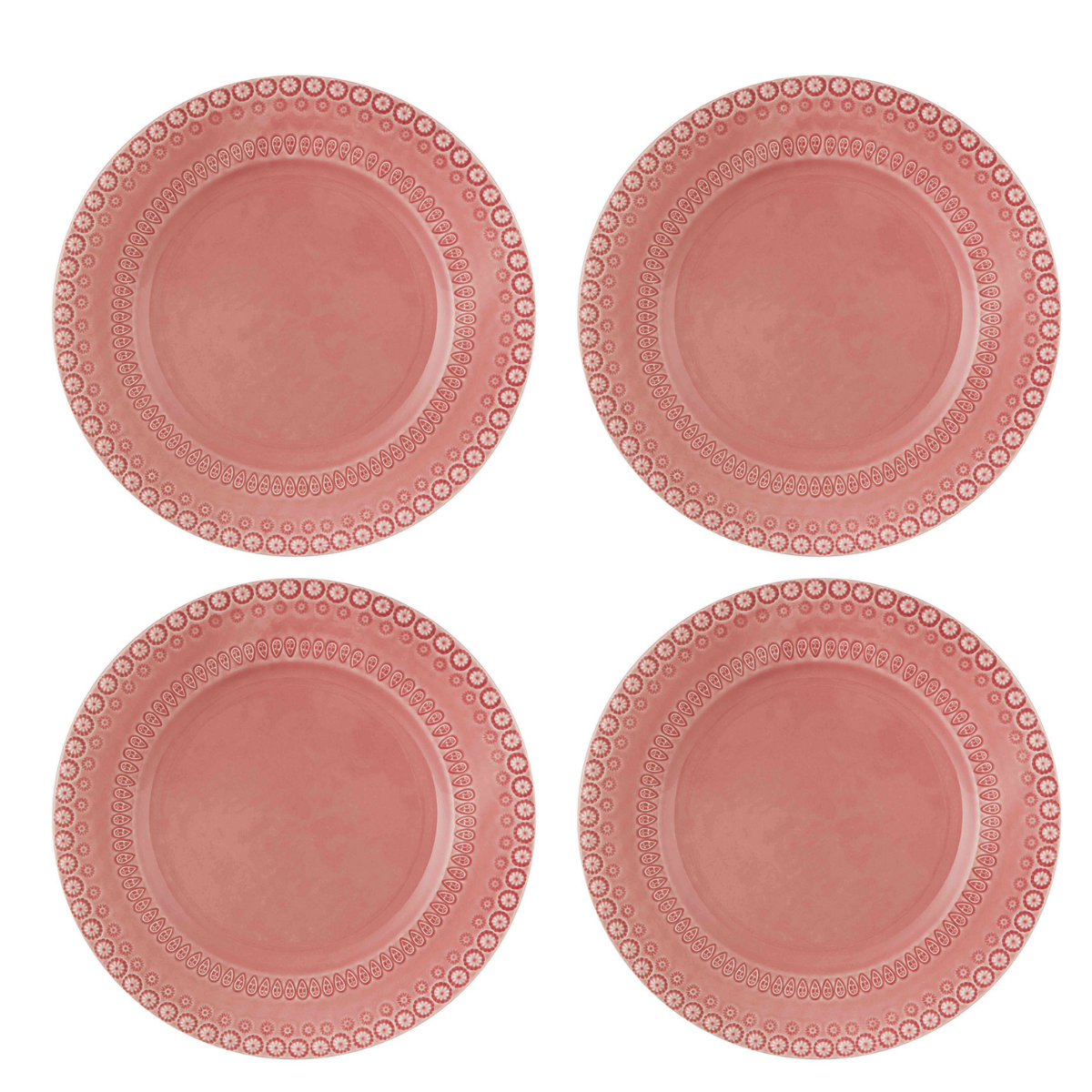 Set of 4 Bordallo Pinheiro Fantasy 29cm Dinner Plates - Pink ...