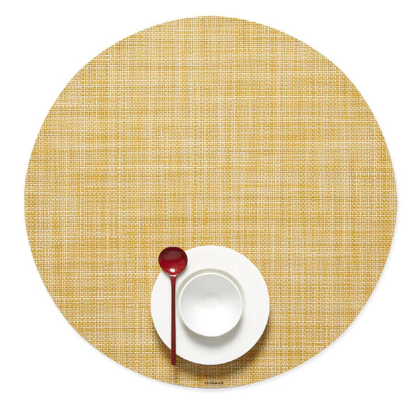 Chilewich Mini Basket Round Placemat - Ochre | Divertimenti Cookshop