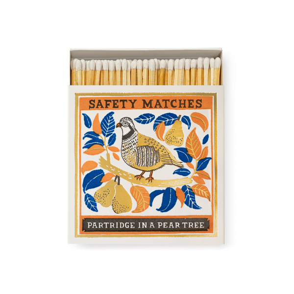 Archivist Luxury Square Match Box - Partridge – Divertimenti Cookshop