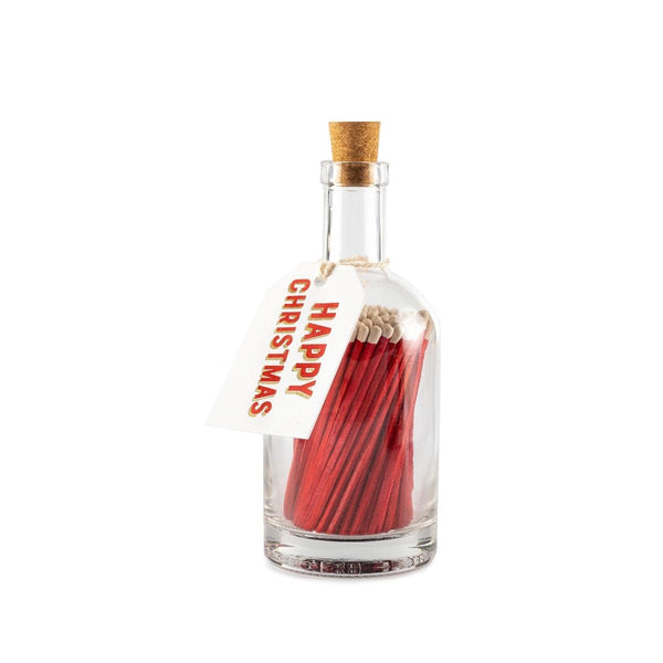 Archivist Matches in Glass Bottle - Christmas Red | Divertimenti Cookshop
