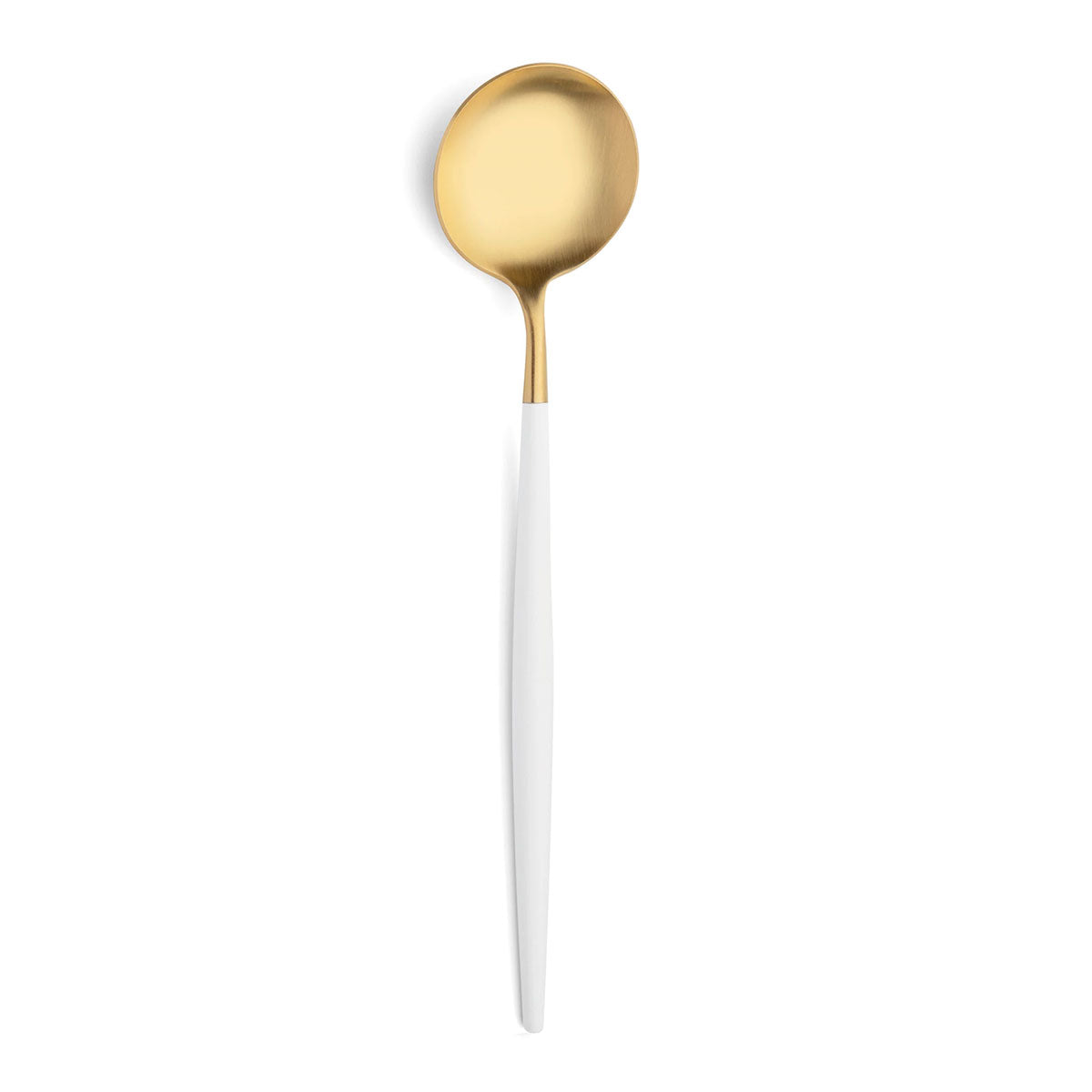 Cutipol Goa Cutlery Serving Spoon - White and Gold | Divertimenti Cookshop