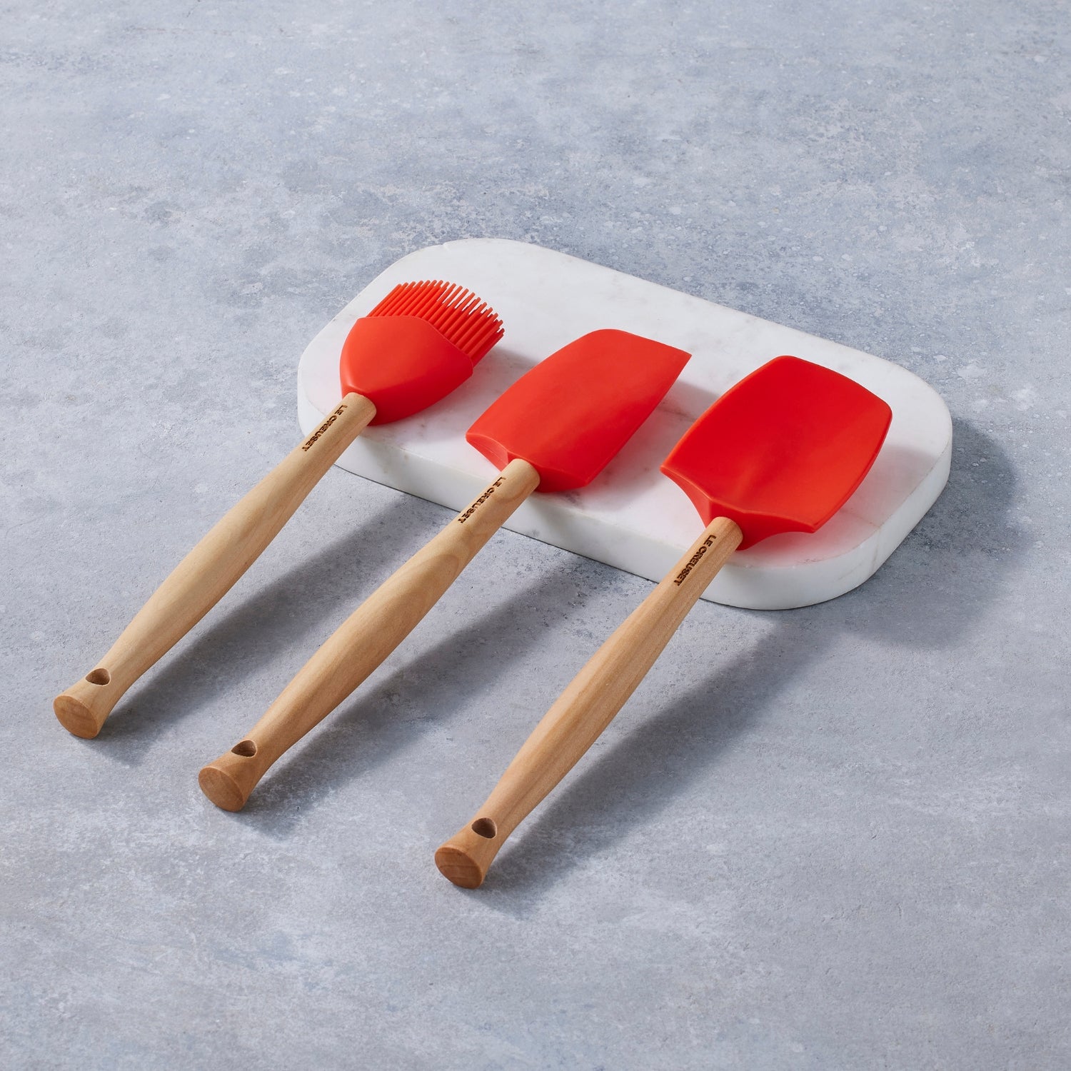 Le Creuset Craft Set of 3 Spatulas - Cerise – Divertimenti Cookshop