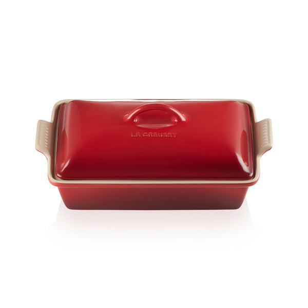 Le Creuset Heritage 33cm Baking Dish with Lid - Cerise | Divertimenti ...
