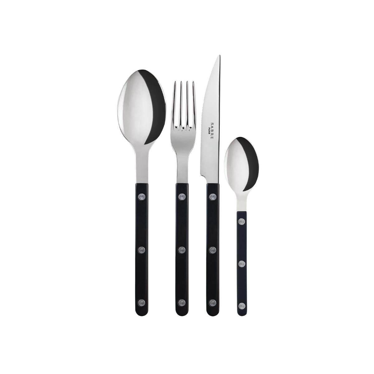 Sabre Bistrot Brilliant Black 24 Piece Cutlery Set | Divertimenti Cookshop