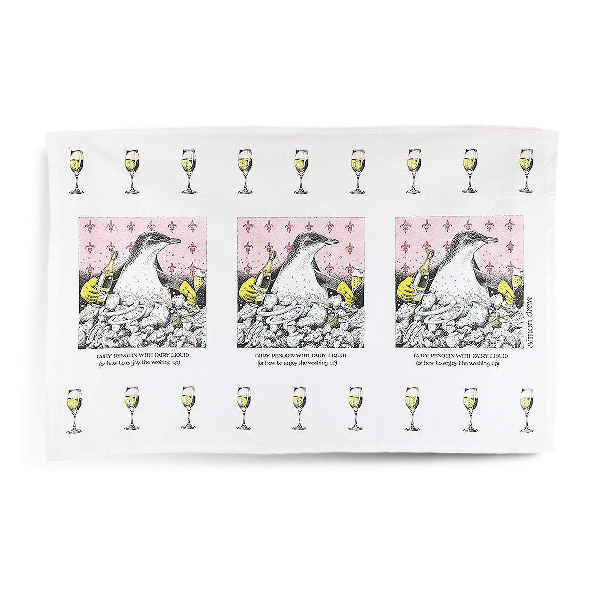 Simon Drew Tea Towels - Penguin | Divertimenti Cookshop
